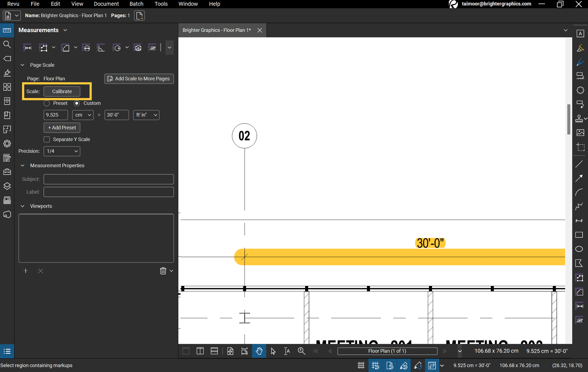 How to Calibrate the Scale of a Drawing in Bluebeam Revu
