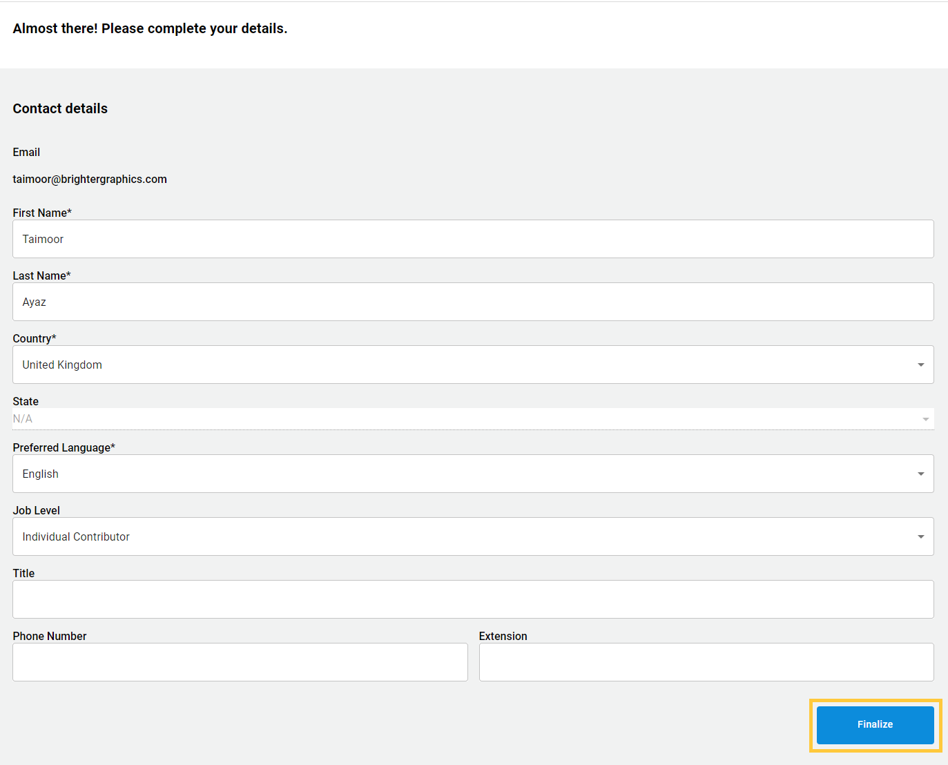 Create BBID from Org Admin Invitation | Brighter Graphics