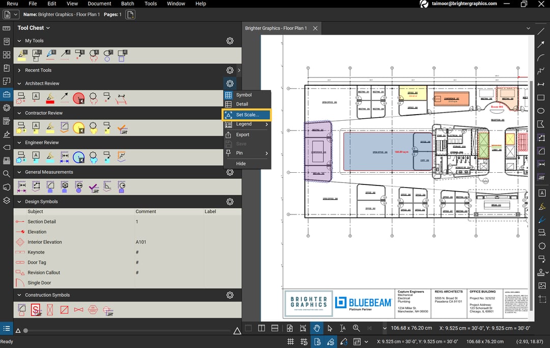 How to Use the Tool Chest in Bluebeam Revu 21