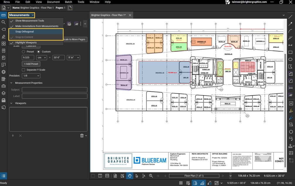How to Use Snap Feature in Bluebeam Revu